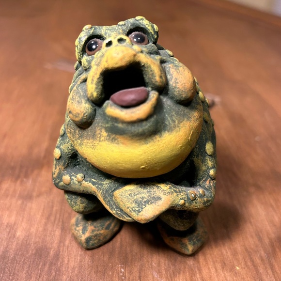 Art | 199s Pete Apsit Resin Frog Open Mouth Wringing Hands Figurine ...